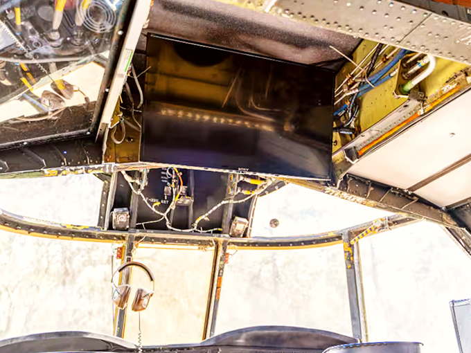 Movie night takes flight with an overhead TV perfectly positioned for viewing from your helicopter bed&mdash;no in-flight movie complaints here!