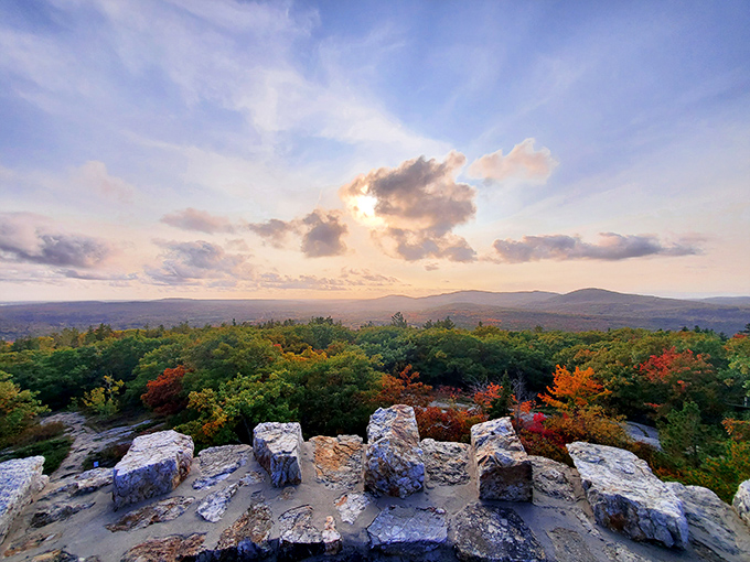 Sunset transforms the landscape into a painter's palette, with colors so vivid you'll wonder if someone's adjusting the saturation in real-time.