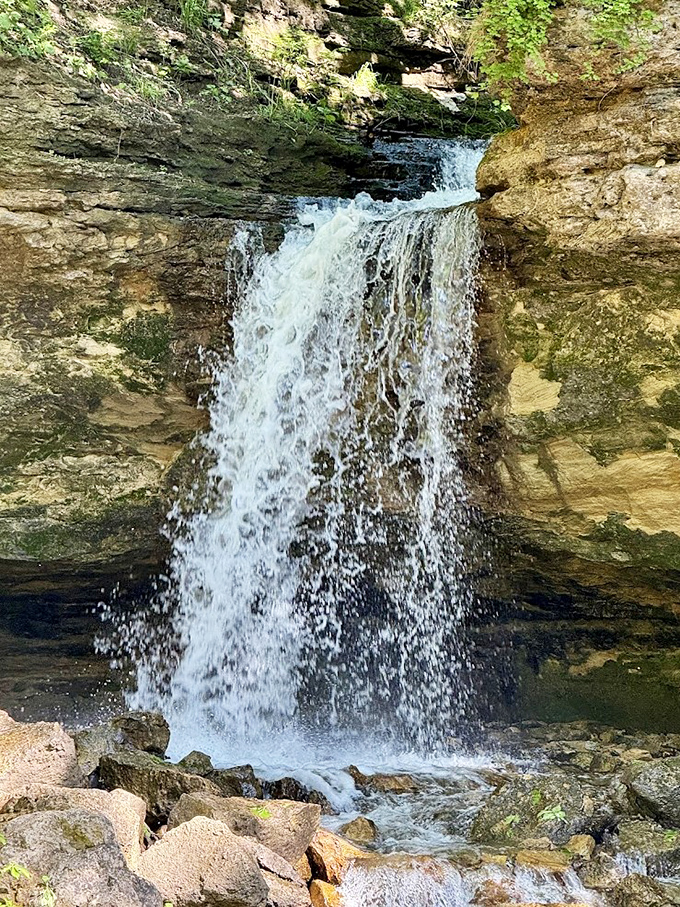Water meets limestone in a timeless dance, carving beauty from rock one persistent drop at a time.