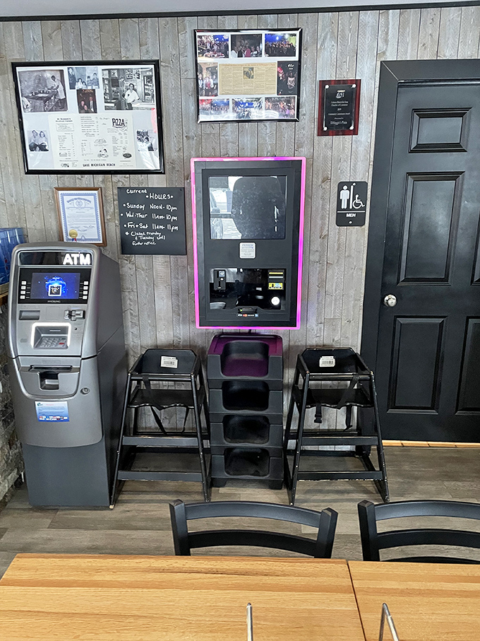 Even the practical corner with the ATM tells a story &ndash; cash only, just like the good old days when credit cards were novelties.