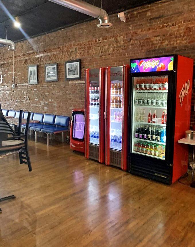 Retro-cool refrigerators housing craft sodas and specialty drinks that know their role&mdash;to complement rather than compete with sandwich perfection.