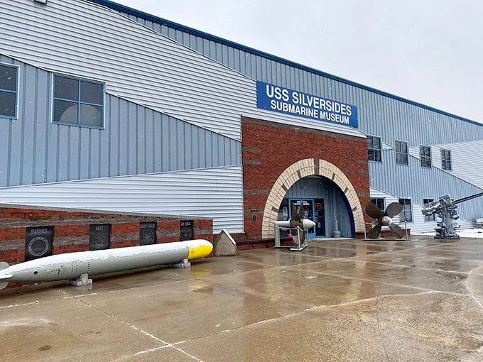 The museum entrance welcomes history buffs and curious families alike to explore America's most successful surviving WWII submarine.