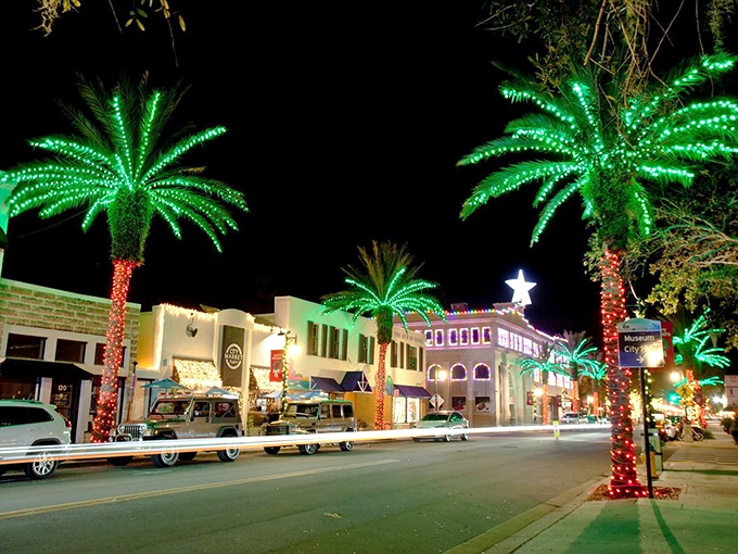 Holiday lights transform downtown into a tropical Christmas wonderland &ndash; proving Santa looks just as good in board shorts.