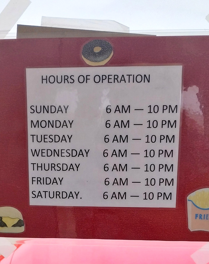 The "CASH ONLY" reminder above the counter is as much a part of The Telway experience as the food itself. Some things never change.