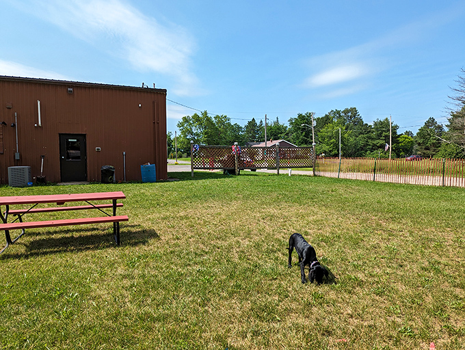 When summer finally arrives in the UP, the outdoor seating area offers a pleasant spot to enjoy that famous pizza.
