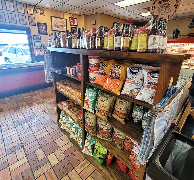 Road trip salvation in a convenient display &ndash; chips, crackers, and packaged treats that make the perfect sidekicks to Schmidt's protein stars.