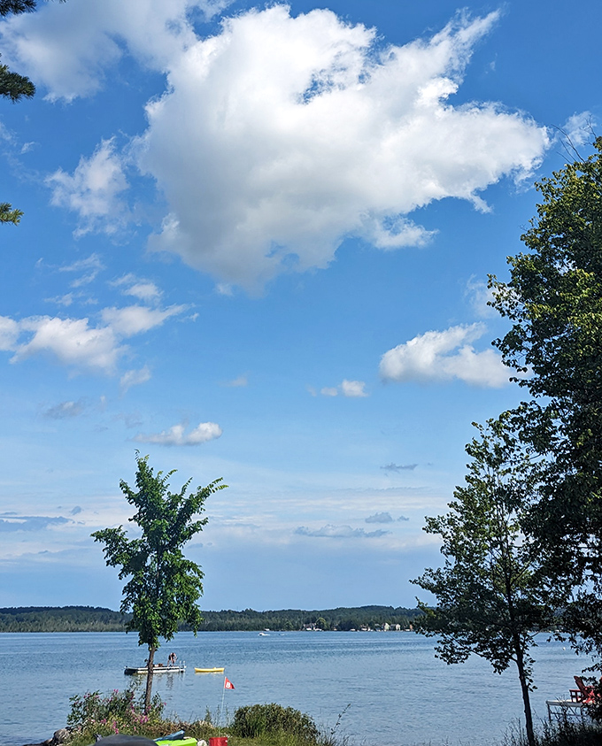 Blue skies, bluer waters &ndash; Elk Lake showing off its Caribbean impression on a perfect Michigan summer day.