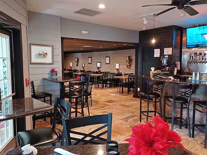 Multiple dining spaces mean you can choose your own adventure, from cozy corners to open areas, all within this beautifully converted historic home.