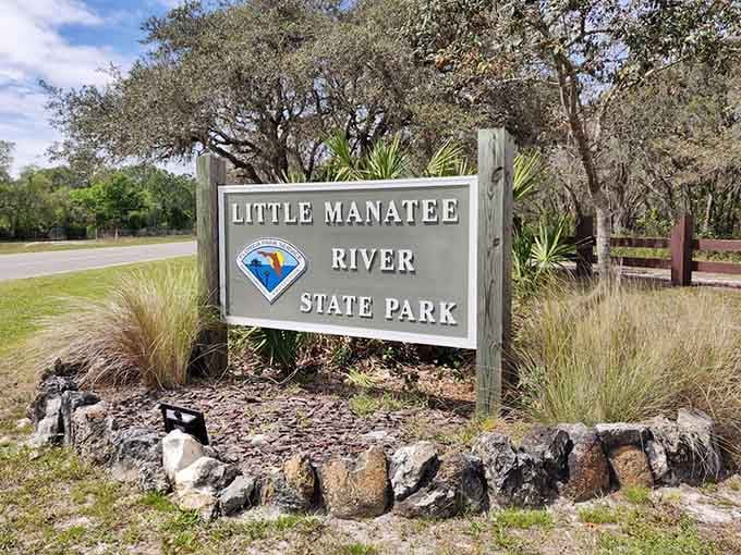 The entrance sign marks the gateway to authentic Old Florida, where nature still runs the show and time slows down.