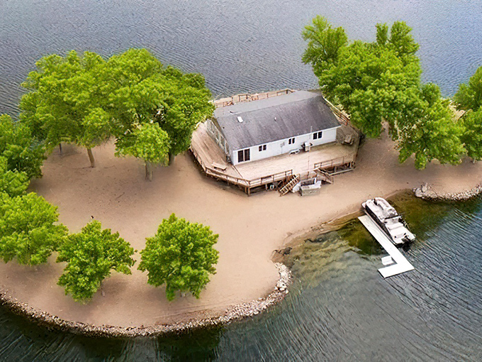 The island's gentle shoreline offers easy water access, where adventure begins just steps from your front door.