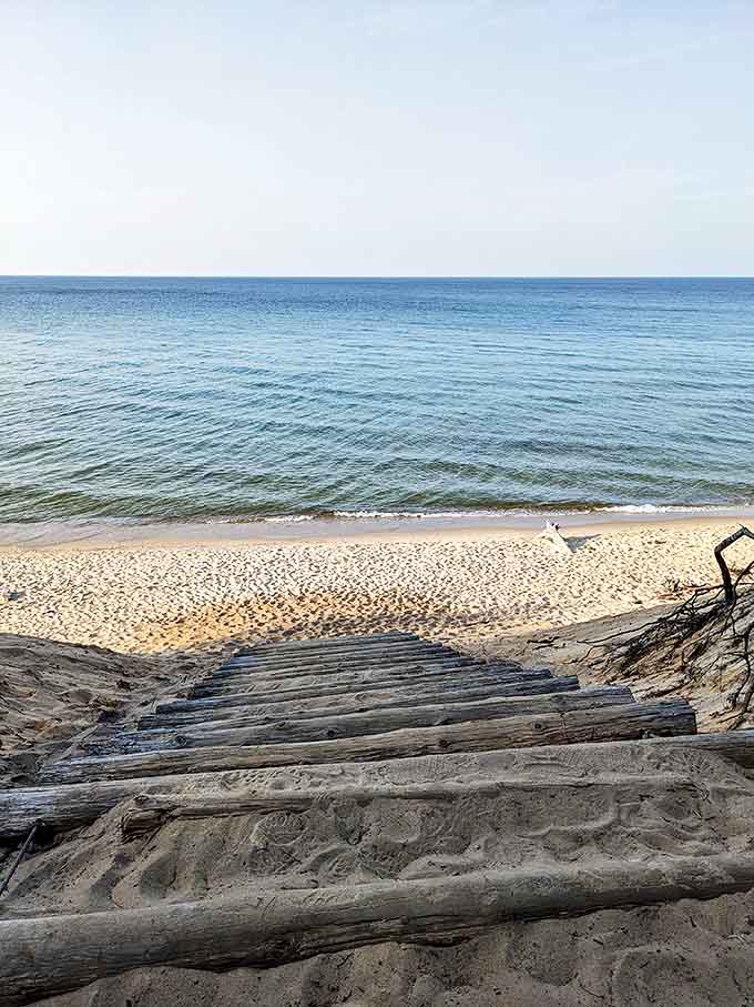Sandy shores meet crystal waters at Chapel Beach, Lake Superior's version of the Caribbean minus the palm trees and plus sweaters.