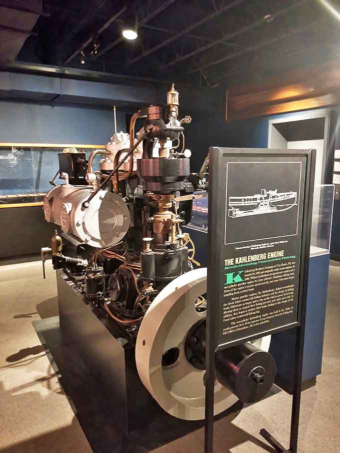 This Kahlenberg engine represents the kind of maritime technology that powered Great Lakes vessels for generations, built right here in Wisconsin.