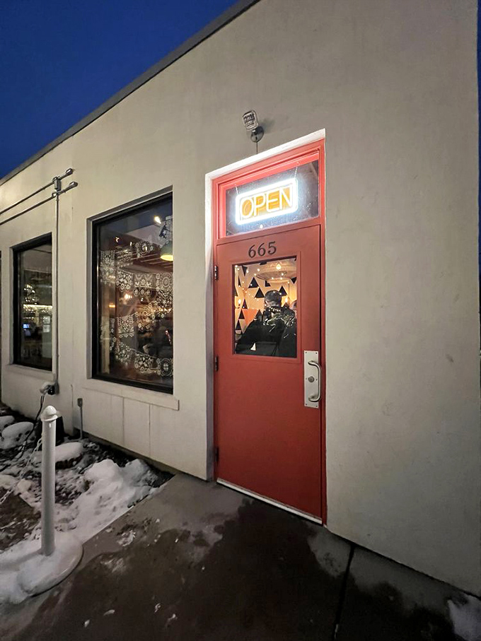 The red door beckons like a portal to another world &ndash; step inside and leave Michigan winter behind for a taste of Mexico.