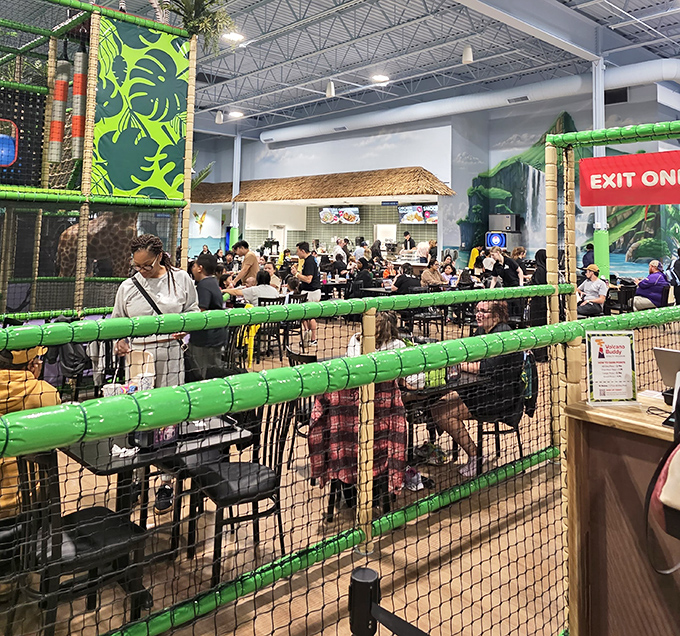 Where hunger meets convenience, offering sustenance to fuel the next round of climbing, sliding, and parental supervision.