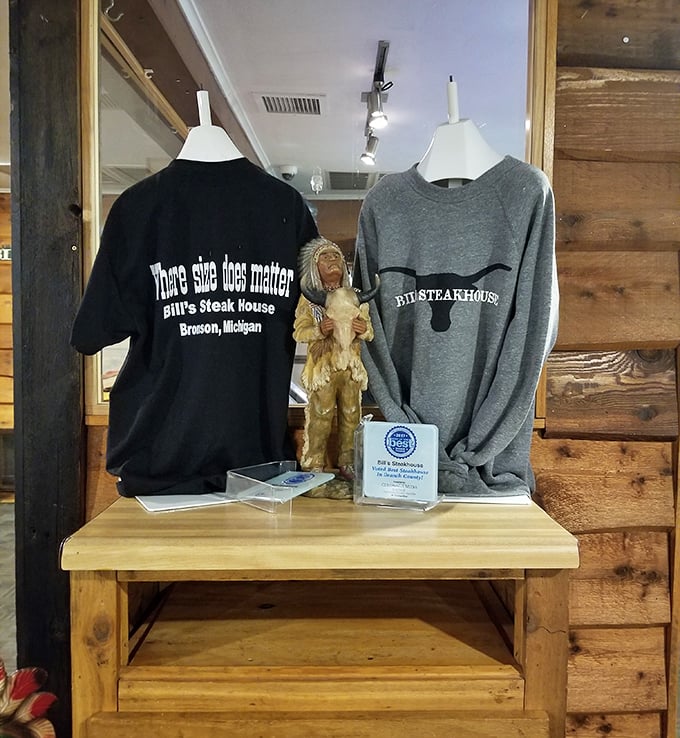 "Where size does matter" &ndash; Bill's playful merchandise lets you take home a memory (and a conversation starter).