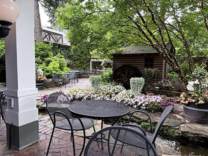 The seasonal patio offers an urban oasis &ndash; a secret garden where summer cocktails taste better amid flowers and the gentle whisper of leaves.