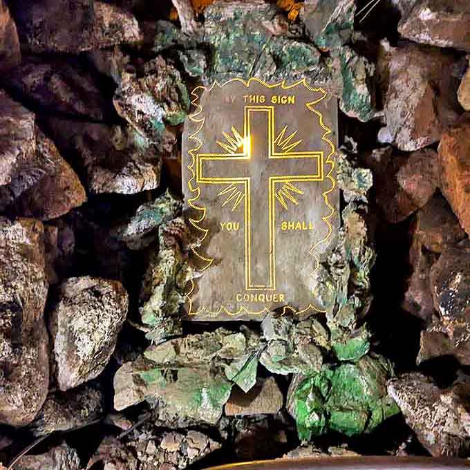 "By this sign you shall conquer" &ndash; inspirational messages throughout the gardens remind visitors of the spiritual foundations beneath the beauty.