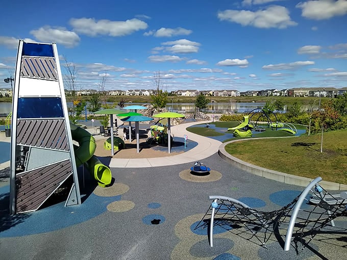 Playground areas provide entertainment beyond skating, because sometimes your ankles need a break from pretending they know what they're doing on ice.