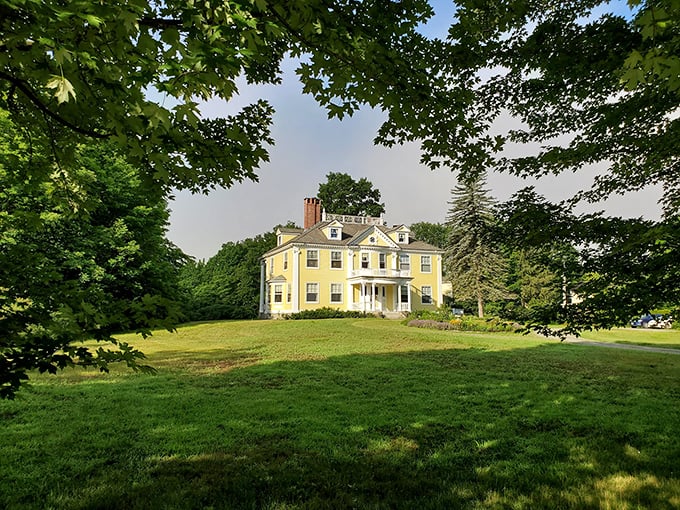 A mansion in meadows: Viewed from the grounds, the Governor's House presents a picture-perfect vision of colonial architecture.