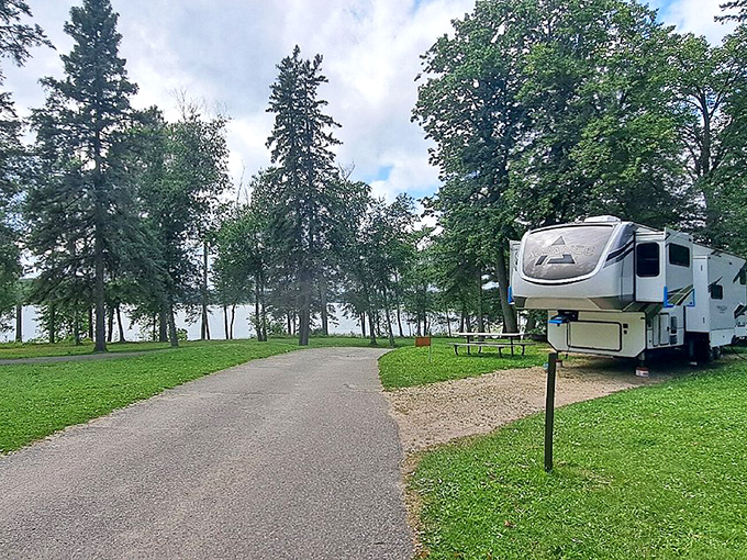 Lakeside camping spots offer front-row seats to nature's greatest show: sunrise over Itasca's waters, with loon calls as the soundtrack.