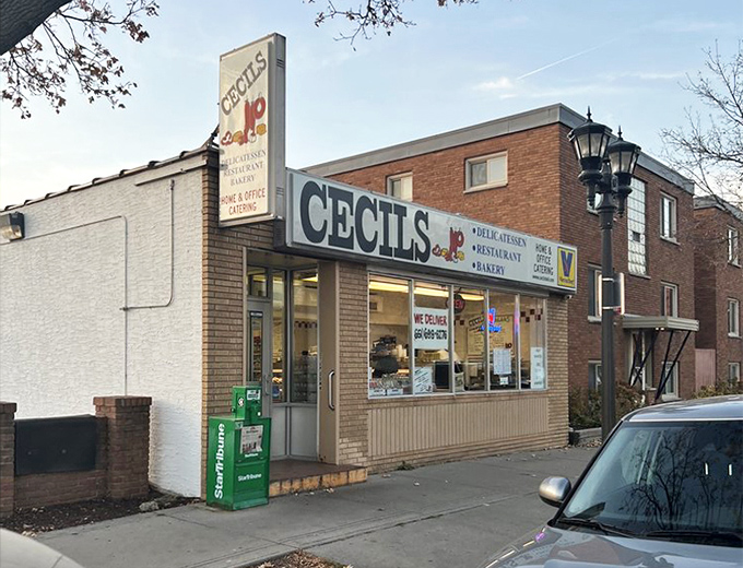 The outdoor tables at Cecil's offer a chance to enjoy your towering sandwich in the Minnesota sunshine &ndash; a rare and precious opportunity.