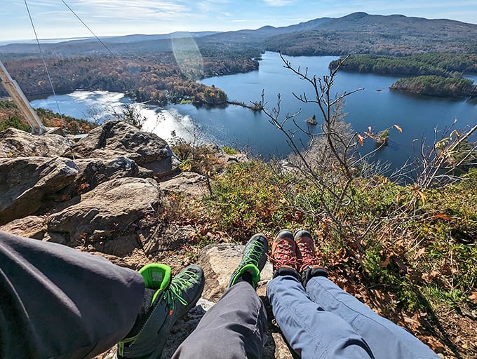 Dangling feet over Maine's magnificence creates that perfect moment when you feel simultaneously tiny and on top of the world.