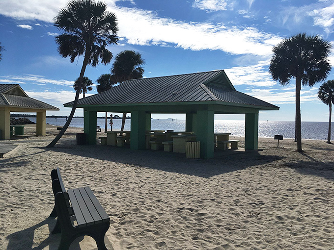 This beachside gathering spot invites sandy feet and salty stories, where strangers become friends under the coastal sun.