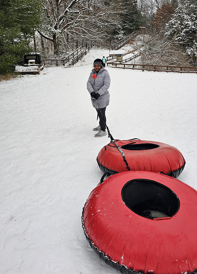 These vibrant red tubes aren't just inflatable rings &ndash; they're vehicles of joy that transform ordinary winter days into extraordinary adventures.