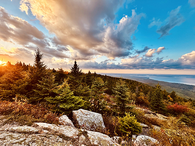 Cadillac Mountain's summit views stretch to infinity, proving that the best things in life aren't advertised on billboards.