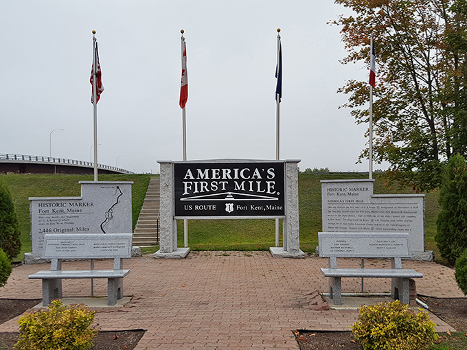 "America's First Mile" &ndash; the northern terminus of Route 1, where a 2,369-mile journey to Key West begins.