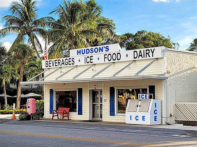 Hudson's Grocery, with its classic storefront and ice chests, remains a throwback to simpler times when neighborhood markets were community hubs.