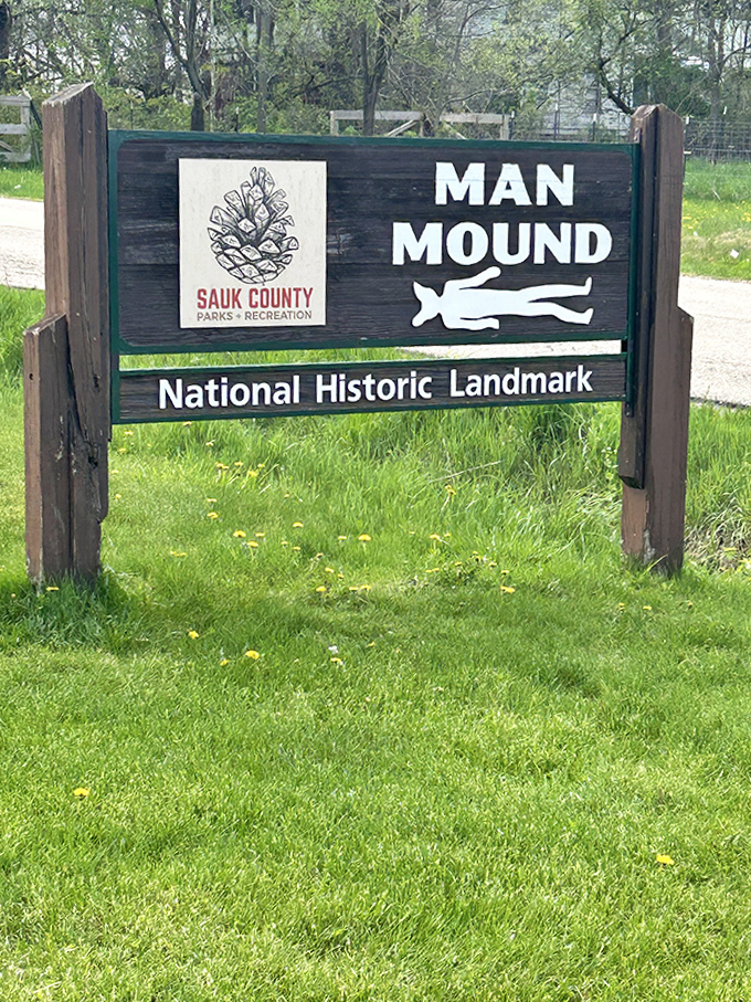 The entrance sign gives visitors their first hint of what awaits&mdash;an ancient human figure that has outlasted empires, nations, and countless generations.