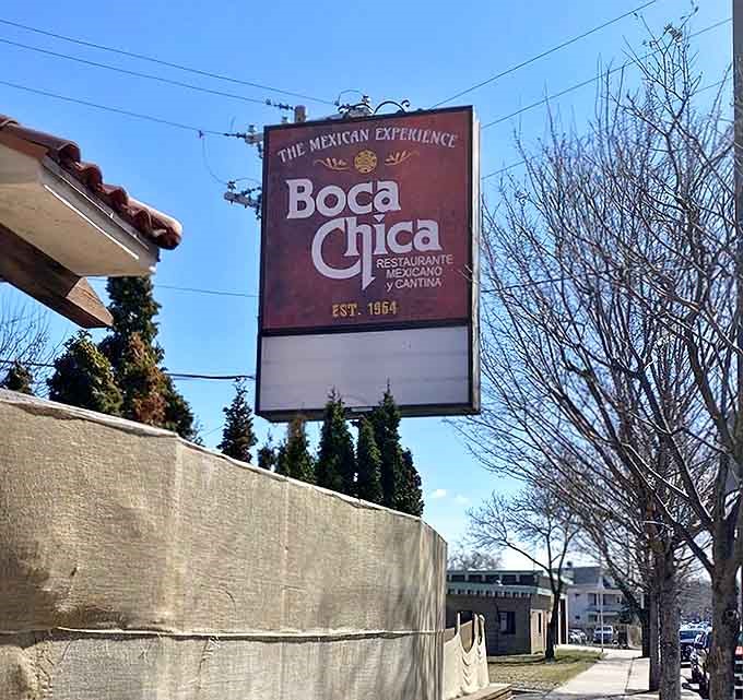 "The Mexican Experience" isn't just a tagline on this sign – it's a promise that Boca Chica has been keeping since its establishment decades ago.