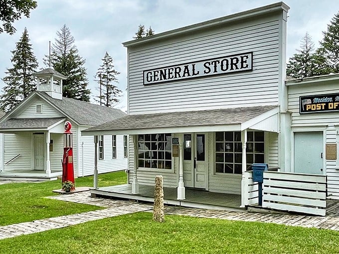 The Village of Yesteryear's pristine white buildings transport visitors to simpler times &ndash; when "general store" meant one-stop shopping for everything.