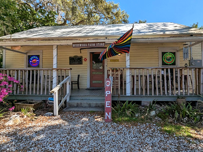 The welcoming front porch with its "OPEN" sign might as well say "Happiness Served Daily" for bread-loving visitors.