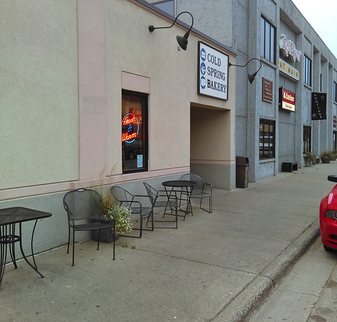 Outdoor seating provides a pleasant spot to immediately enjoy your bakery treasures during Minnesota's warmer months.