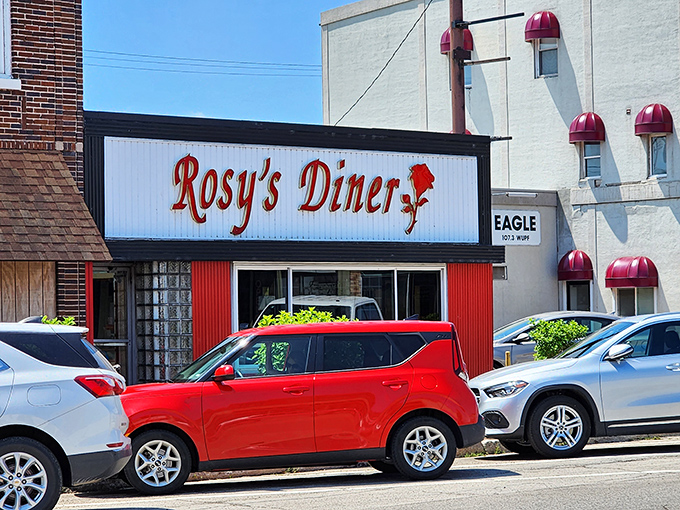 Rosy's exterior might be modest, but that classic signage promises—and delivers—a dining experience that keeps locals and travelers coming back.