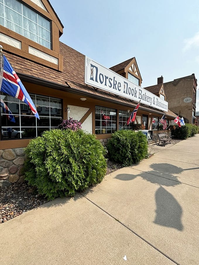 From the street, Norske Nook's humble exterior gives little hint of the pie paradise waiting inside&mdash;the best treasures are often hidden in plain sight.