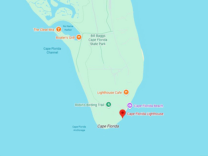 16. cape florida lighthouse map