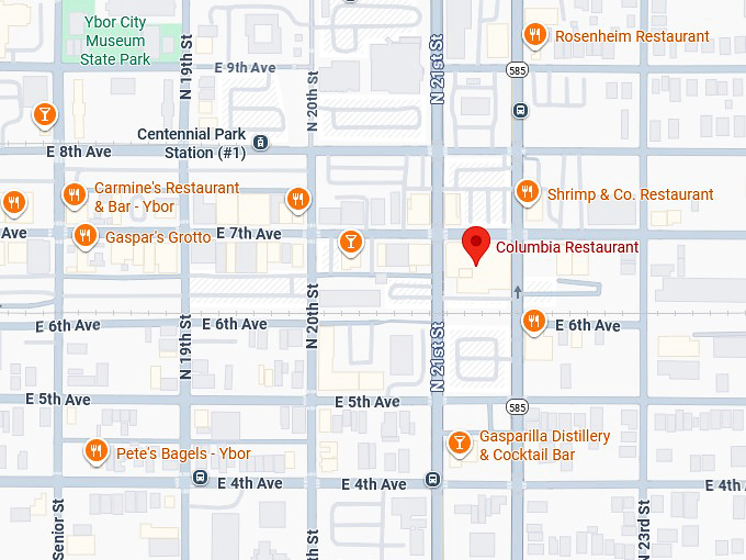 16. columbia restaurant map