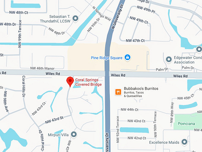 16. coral springs covered bridge map