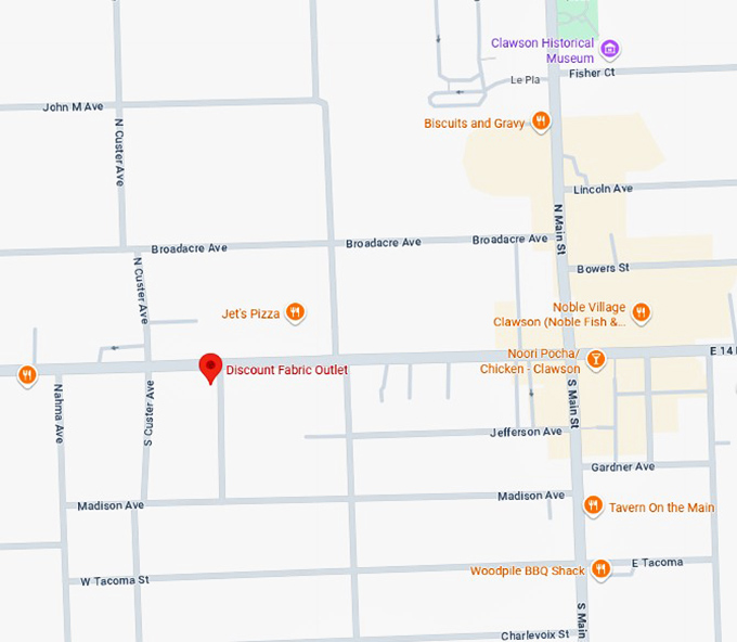 16. discount fabric outlet map