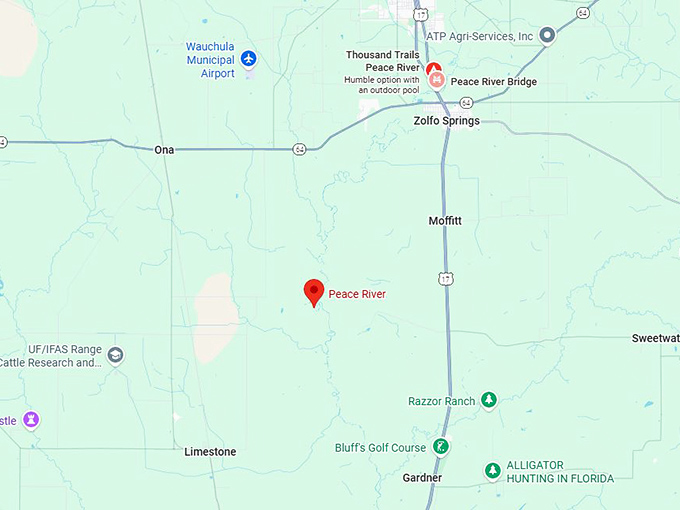 16. fossils at peace river in florida map