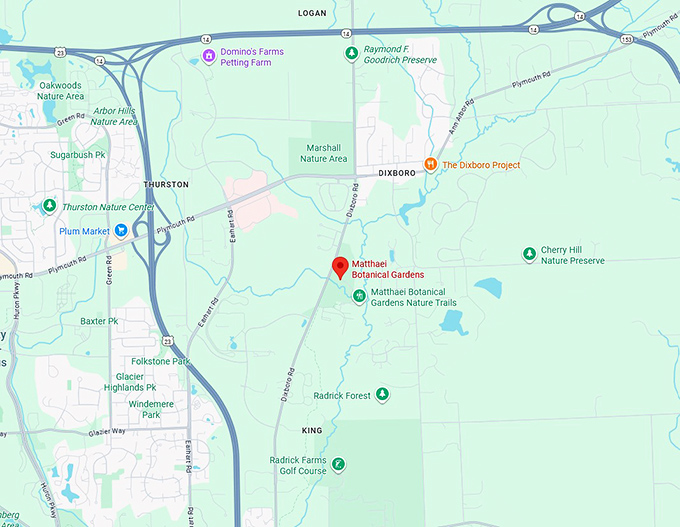 16. matthaei botanical gardens map