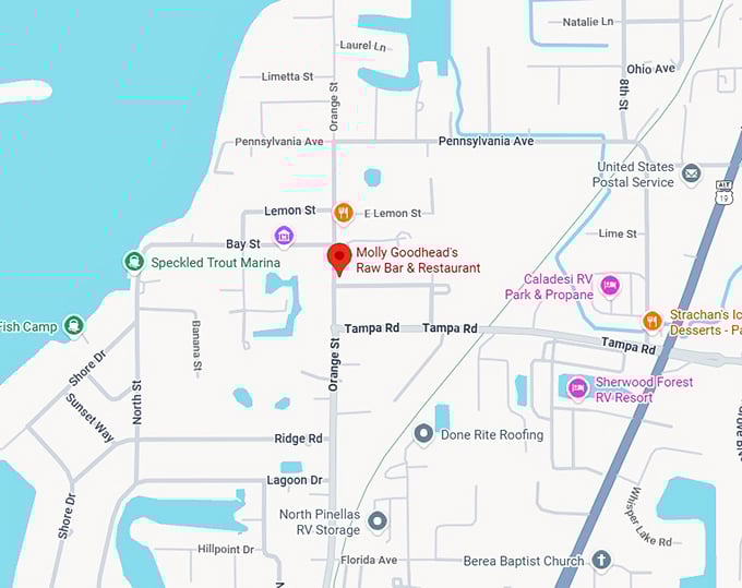 16. molly goodhead's raw bar & restaurant map