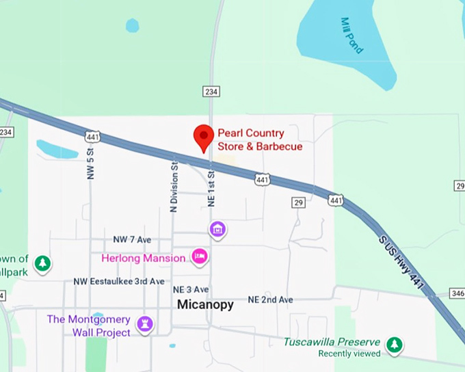 16. pearl country store & barbecue map