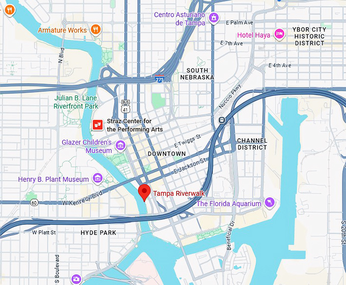 16. tampa riverwalk map