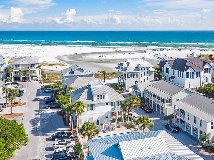 Grayton Beach: Where pristine white sands meet emerald waters, creating a postcard-perfect scene that somehow remains Florida's best-kept secret.