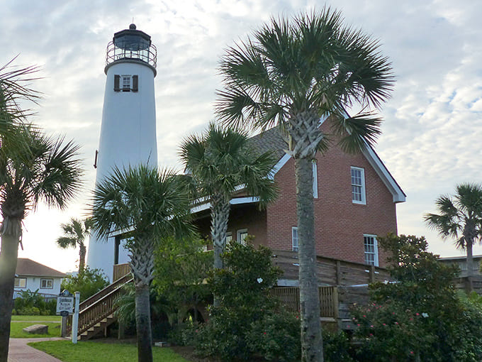 The Cape St. George Light stands proud with its brick keeper's house, a testament to Florida's determination to preserve its maritime heritage.