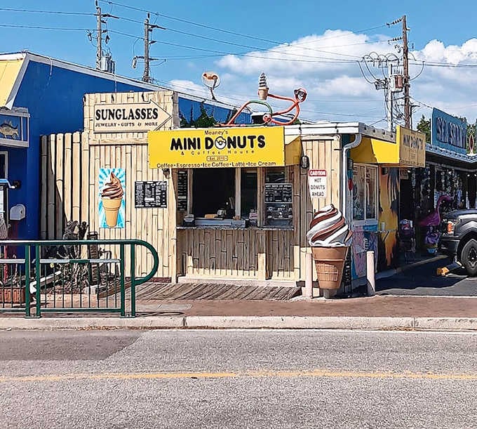 Sun-drenched and charming, Meaney's Mini Donuts stands ready to serve tiny circles of joy to Siesta Key visitors.